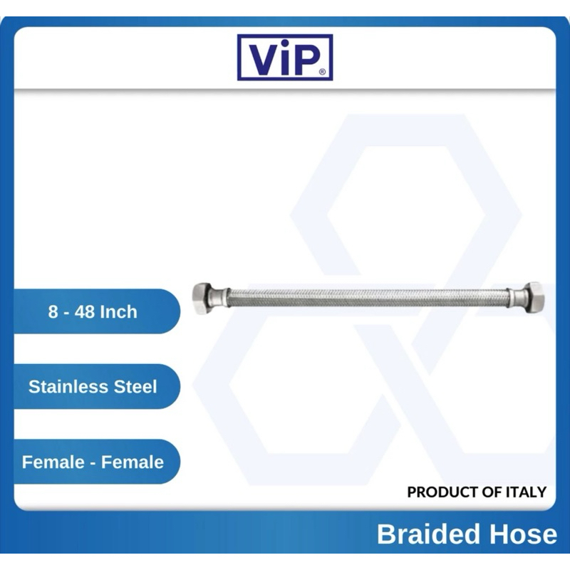 VIP FF08 FF10 FF12 FF14 FF16 FF18 FF24 FF36 FF48 SUS Braided Hose 8" 10 ...