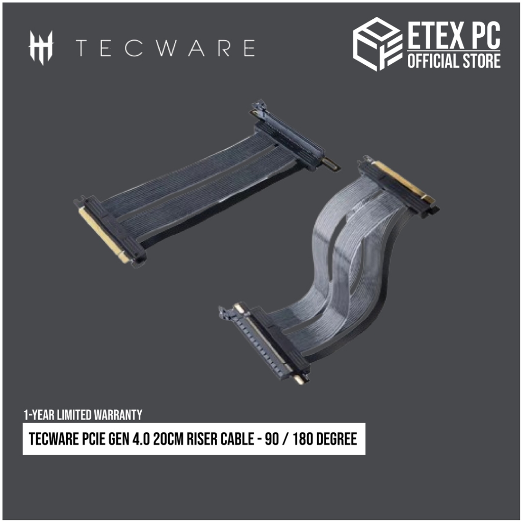 Tecware PCIE Gen 4.0 20Cm Riser Cable - 90 / 180 Degree # TWAC-PCIE4-90 ...