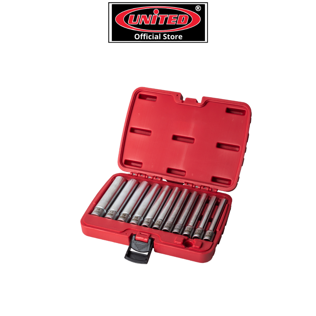 【UNITED】11 Pcs 3/8" Extra Long Deep Socket Set (6 Point; 120mm ...