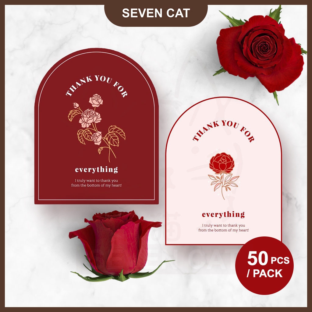 50pcs Thank You For Everything Sticker for Seal Labels / Floral Color ...