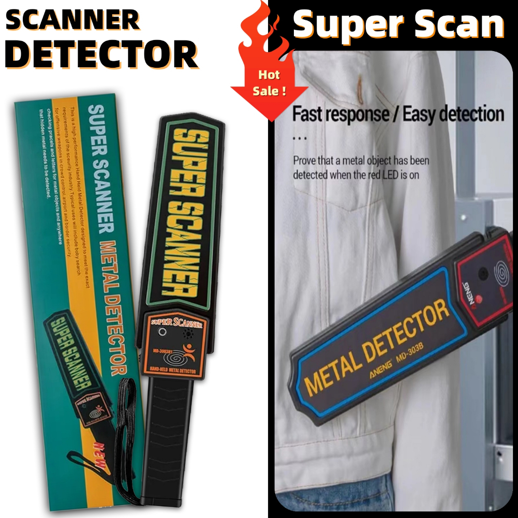 { FREE BATTERY }High Sensitivity Metal Detector Scanners Portable ...