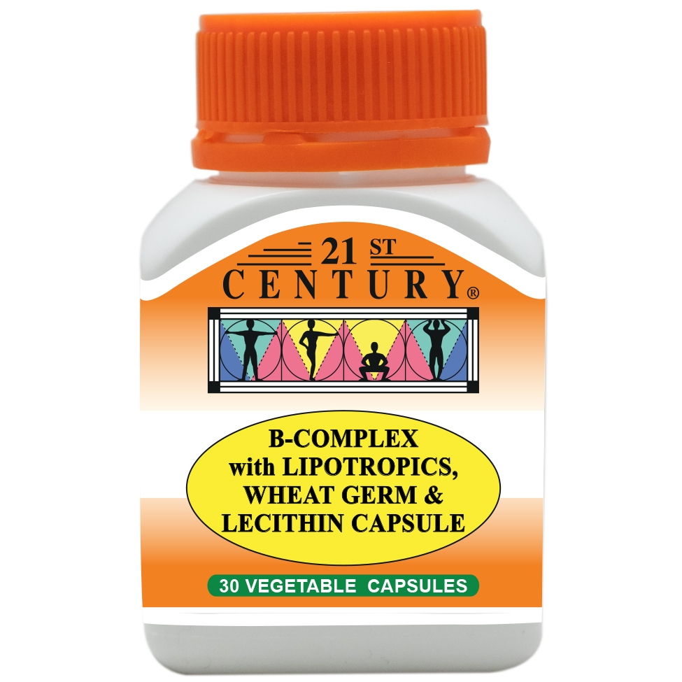 21ST CENTURY B-COMPLEX WITH LIPOTROPICS,WHEAT GERM & LECITHIN CAPSULE ...
