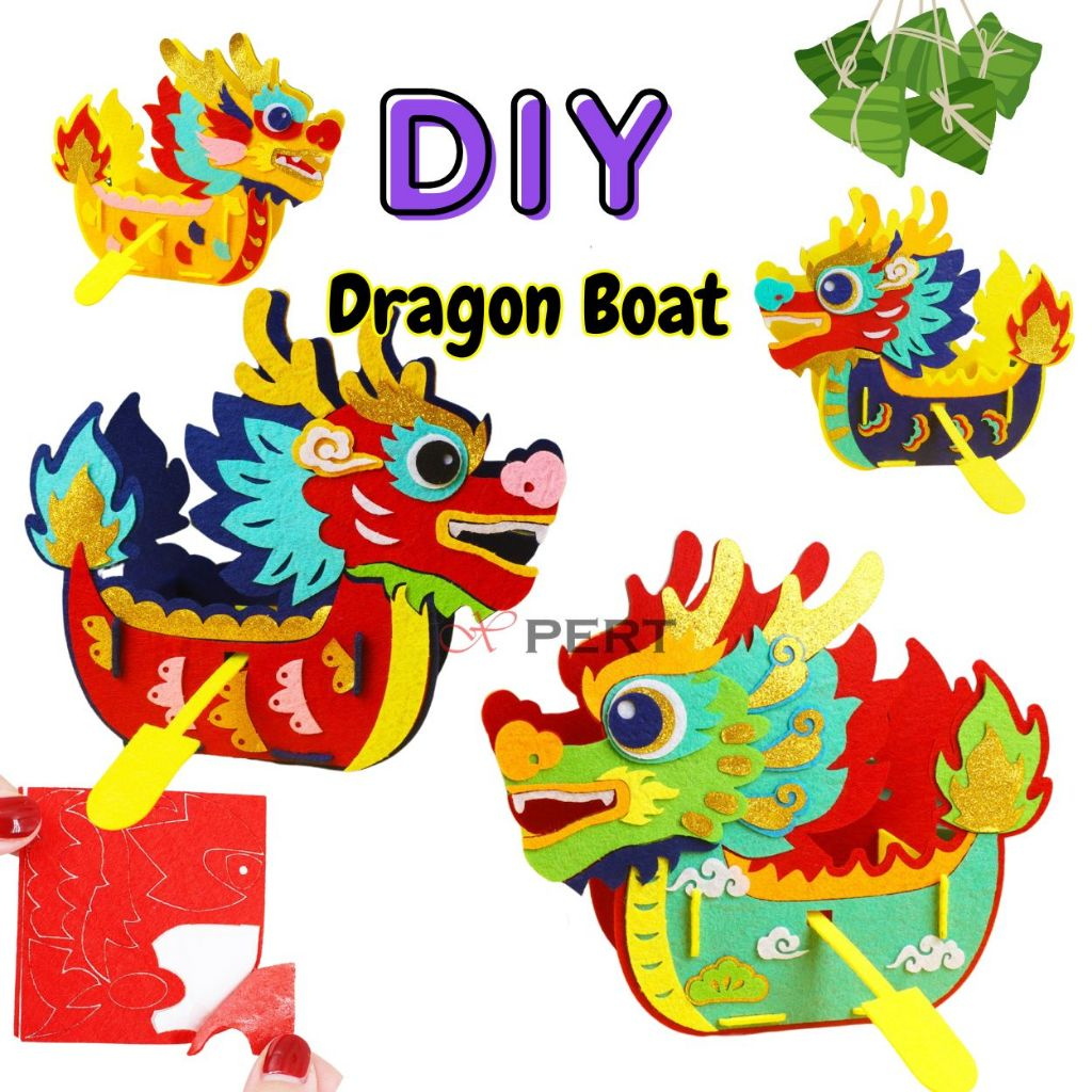 DIY Dragon Boat Kids Art Craft Early Learning Rice Dumpling Festival ...