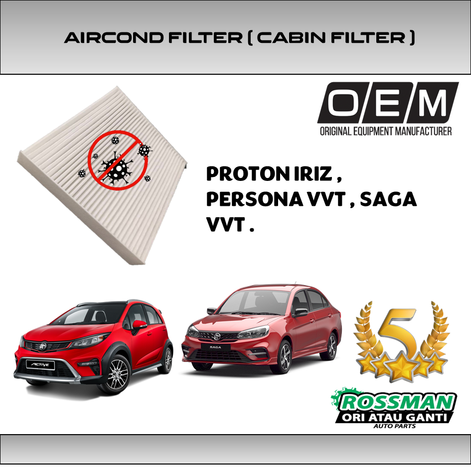 Proton Iriz Persona VVT 1.3 1.6 Premium OEM Cabin Filter Cleaner ...