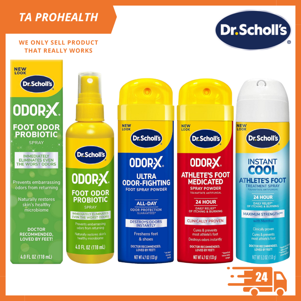 Dr. Scholl's Odor-X Ultra Odor-Fighting Foot Spray Powder / Foot Odor ...