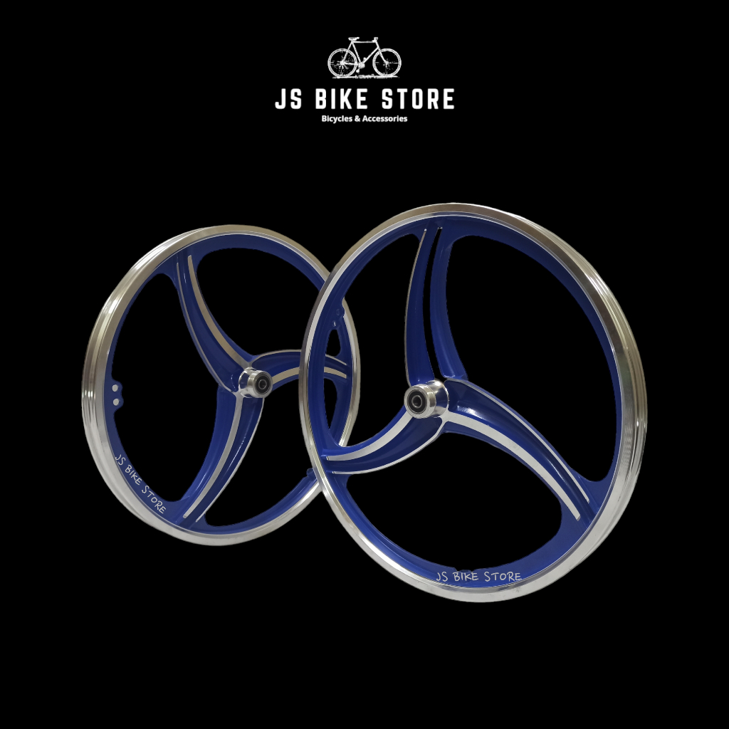 20" Sport rim alloy basikal tiga batang blue biru (sealed bearing ...