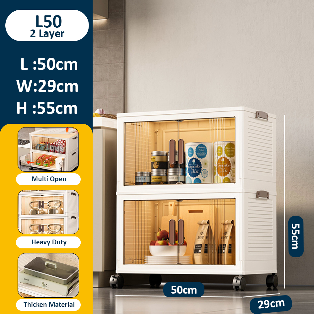 3/4/5 Layers Stackable Storage Box Cabinet Organizer Multipurpose ...