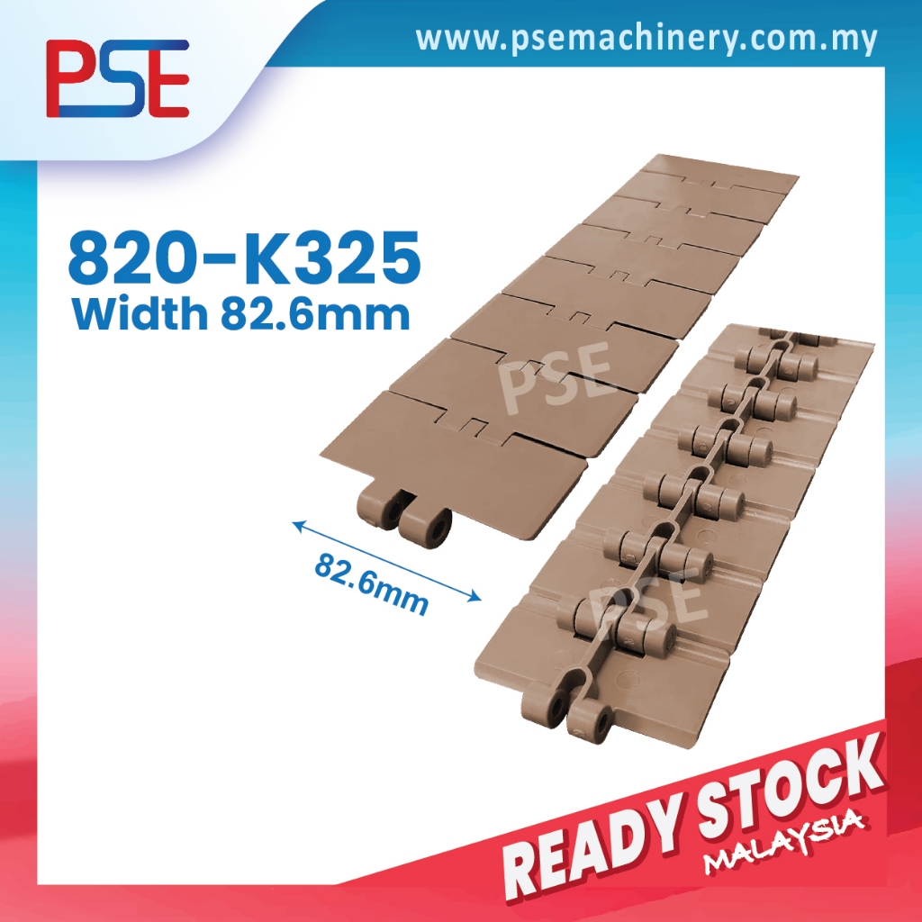 820-K325 Plastic Conveyor Chain Plastic Top Chain Straight Single Hinge Plate 82.6mm 1meter ...