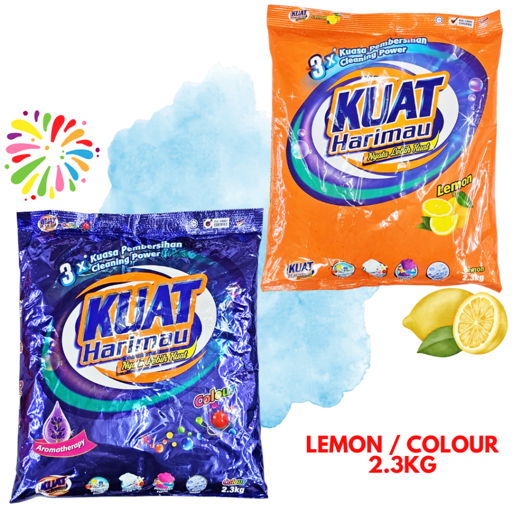 (2.3kg) Serbuk Sabun Cuci Baju Kuat Harimau Detergent Powder Lemon ...