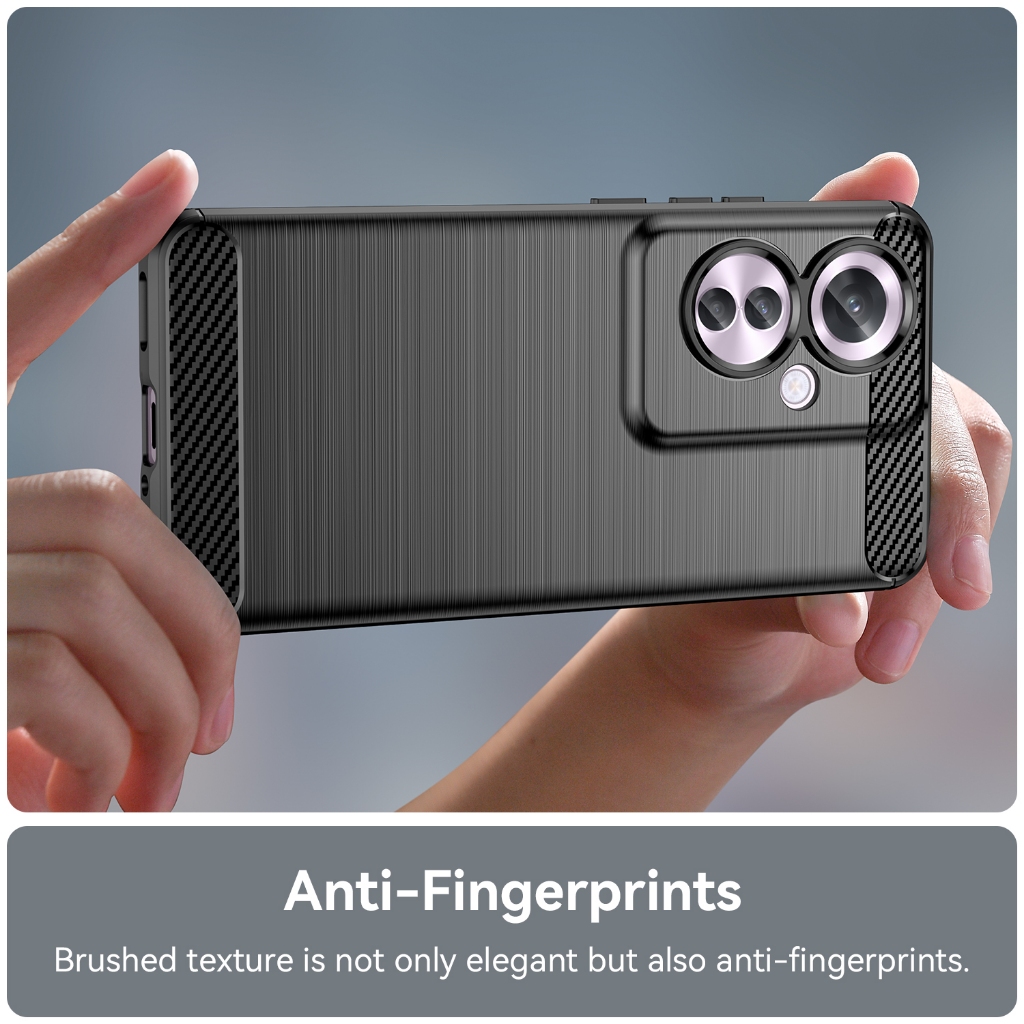 Oppo Reno 11F Reno11 F Case Carbon Brushed TPU Silicone Soft Casing ...