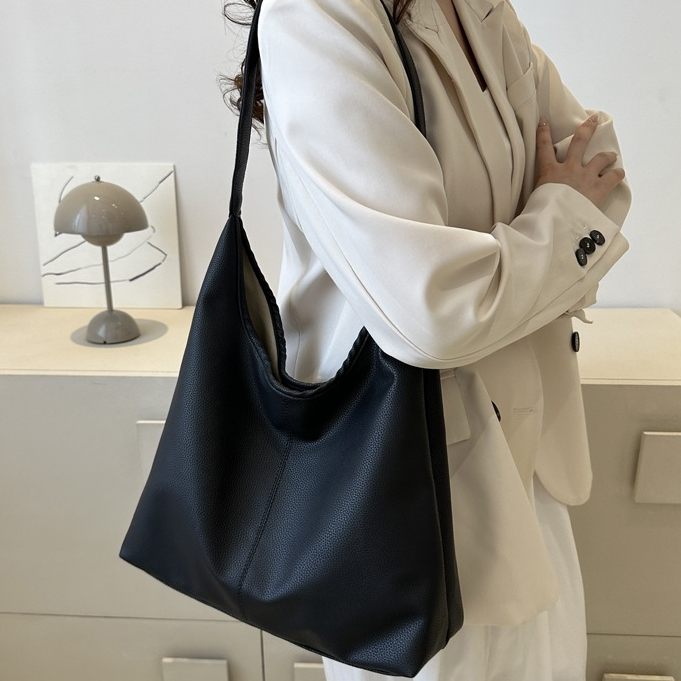 Women Shoulder Bag Tote Plain Classic Beg Bahu Perempuan Korean Style ...