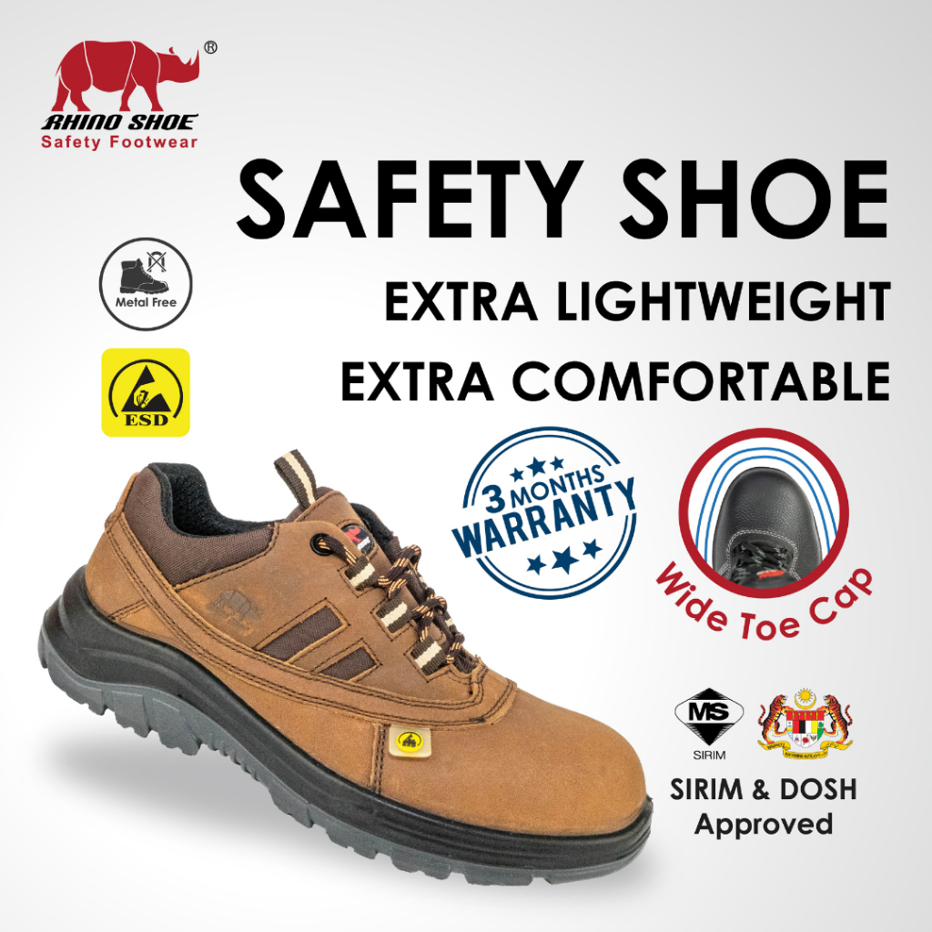 SAFETYWARE RHINO Safety Shoes Premium Low Cut Fibreglass ToeCap Extra ...
