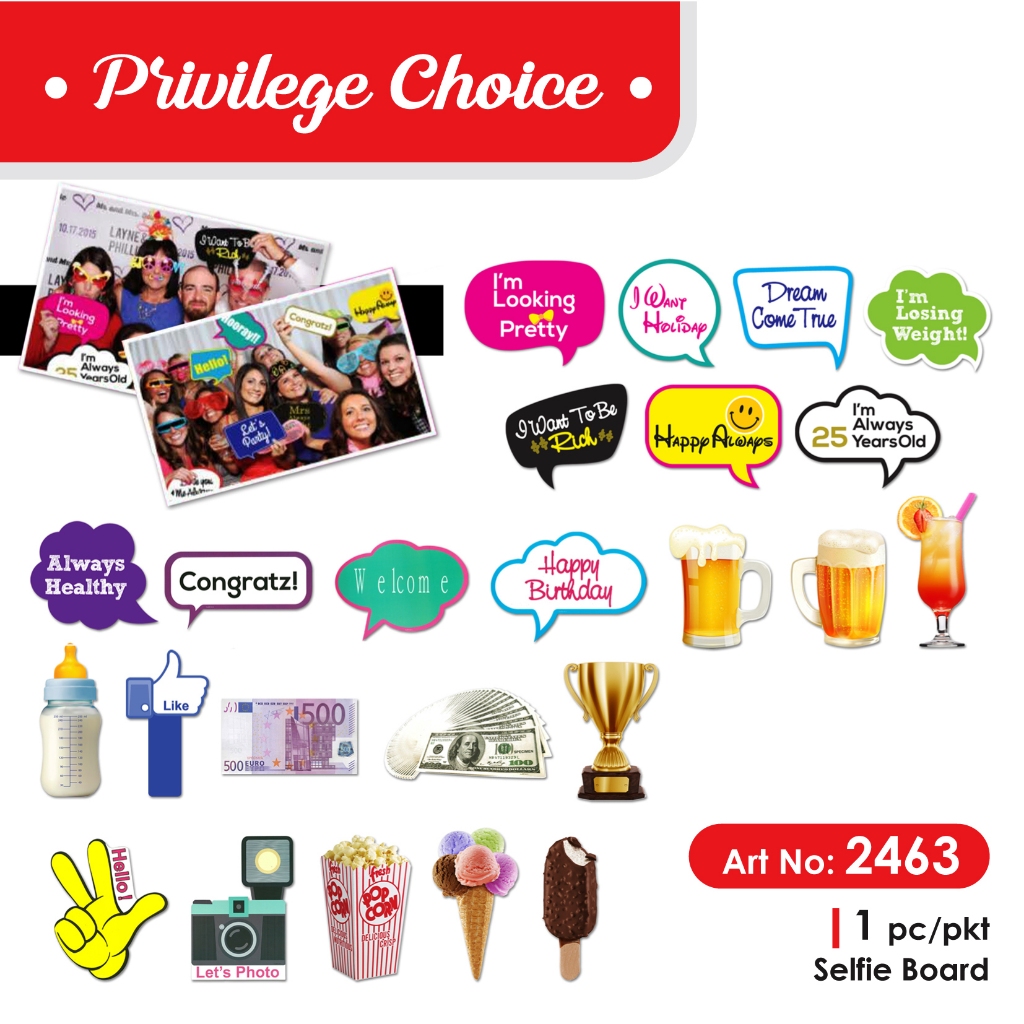 2463- Party Selfie Photo Prop Selfie Accessories Event Birthday Photo ...