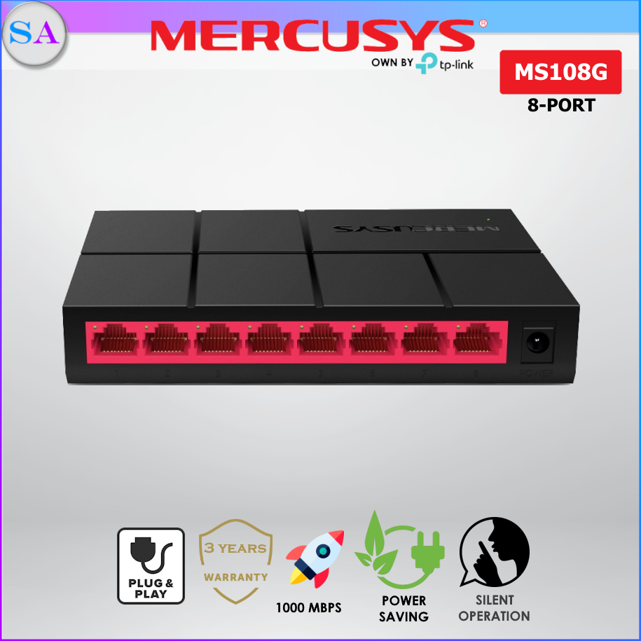 MERCUSYS MS105G 5 Port / MS108G 8 Port 10/100/1000Mbps Gigabit Desktop ...