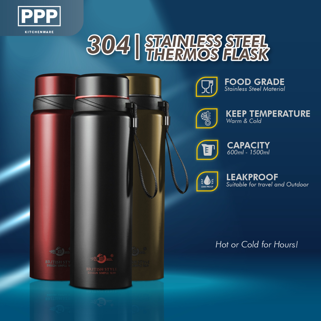 PPP - Stainless Steel 304 Thermos Bottle |Botol Air Termos Keluli Tahan ...