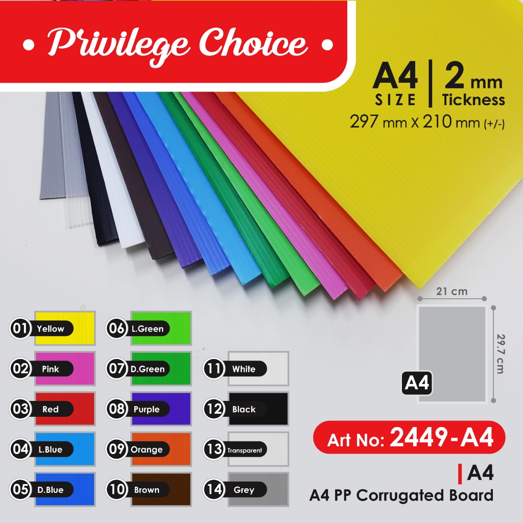2449- A4 Polyplast Board / pp Corrugated Board / Impra board / Plastic ...