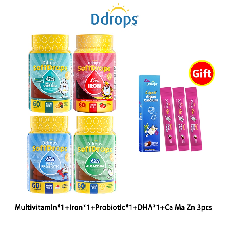Ddrops Softdrops Kids Multivitamin/Probiotic/Iron/DHA Gummy for ...