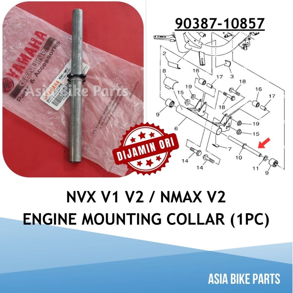 Yamaha Original NVX V1 V2 / NMAX V2 Engine Bracket Collar Mounting ...