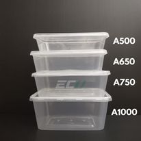 (50PCS) A1000/A750/A650/A500 Rectangular Disposable Plastic Food ...