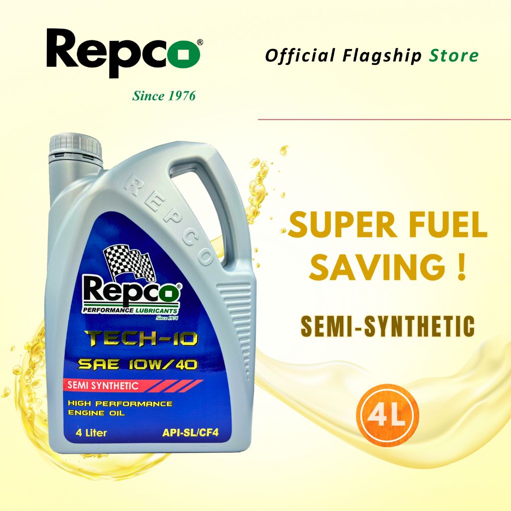 Repco® Tech-10 10W/40 Semi-Synthetic High Performance Engine Oil (4L ...