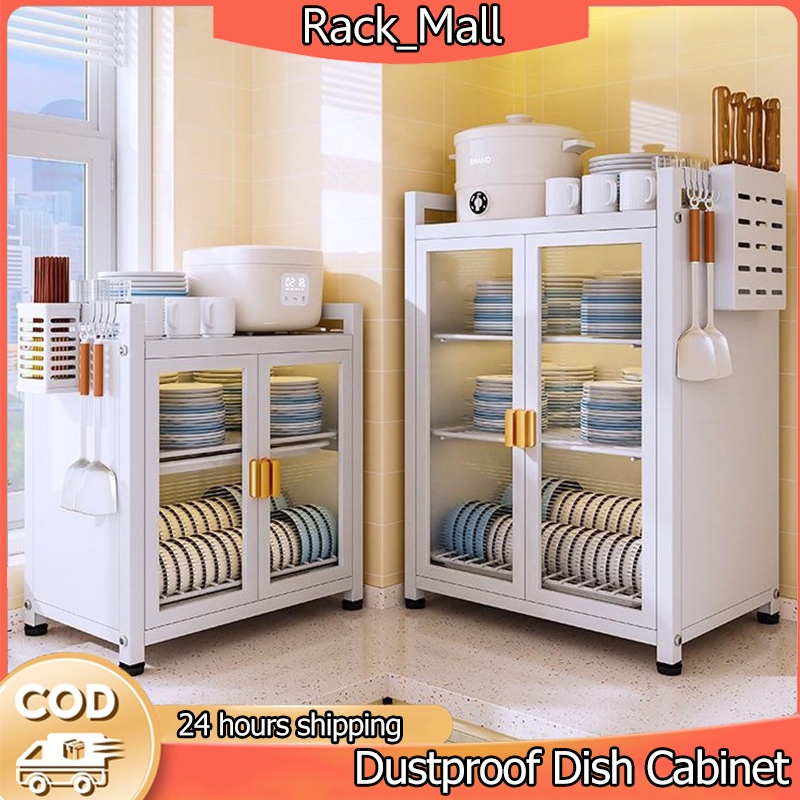 2/3 Tier Dustproof Dish Rack With Cover Stainless Steel Dish Drainer ...
