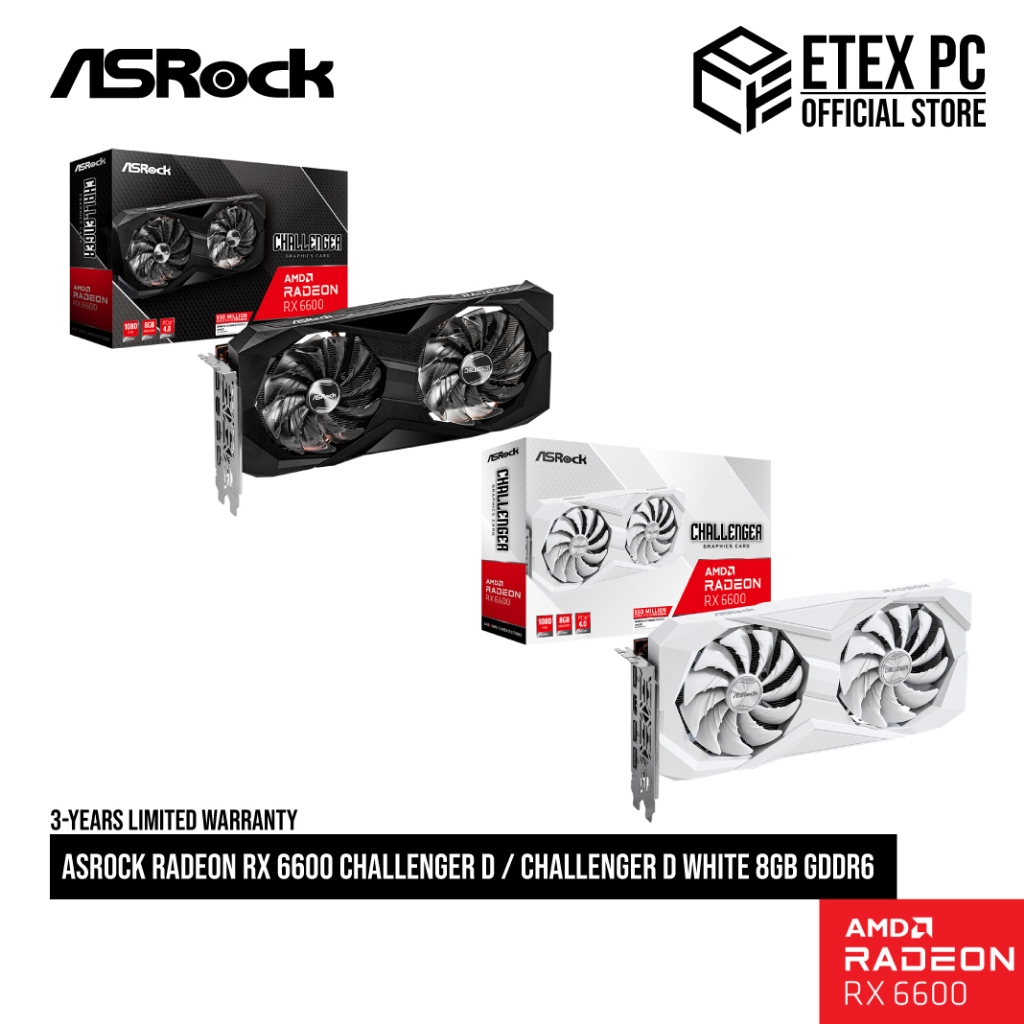 ASRock Radeon RX 6600 Challenger D / Challenger D White 8GB GDDR6 # 90 ...