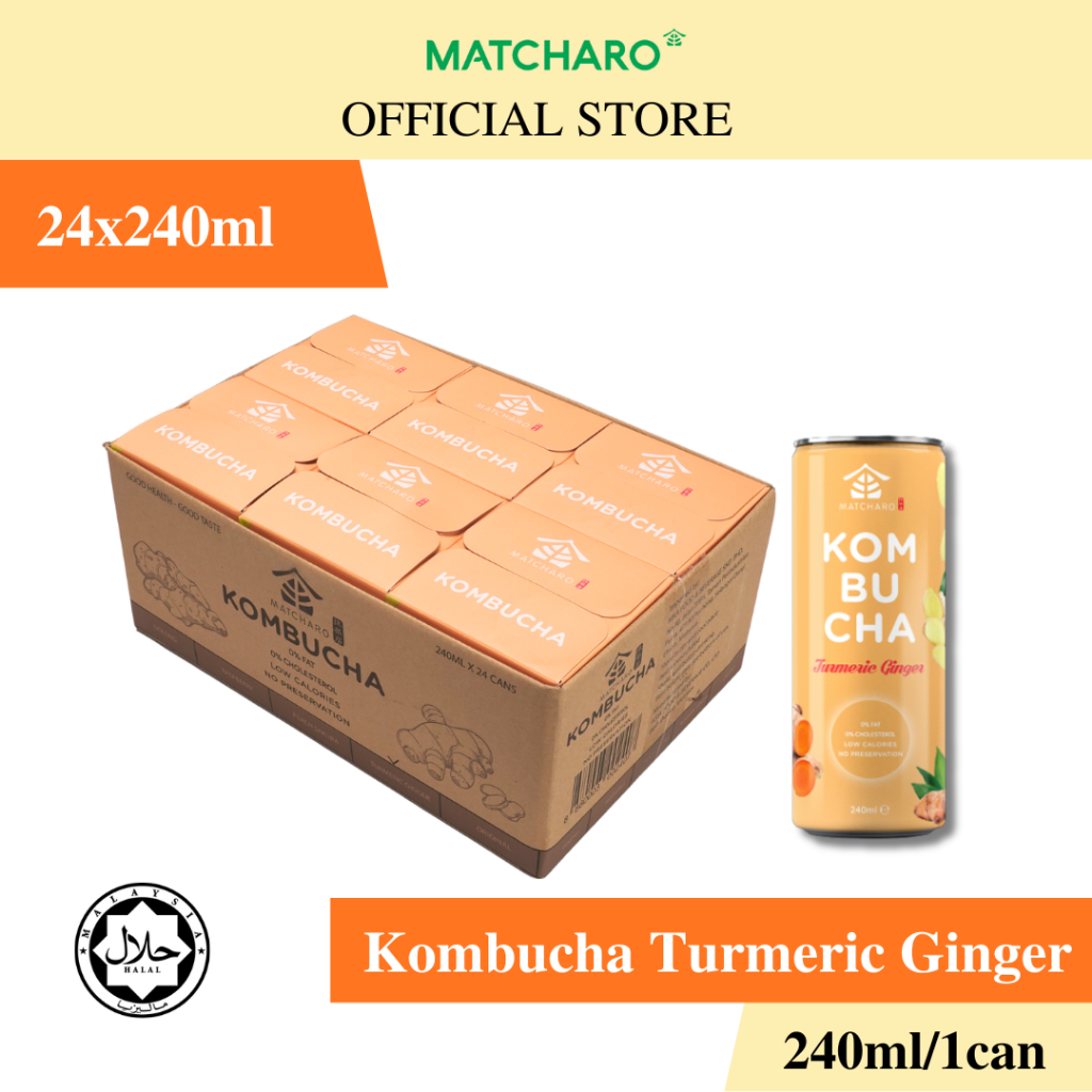 [HALAL] MATCHARO Kombucha Turmeric Ginger (240ml x 24) | Shopee Malaysia