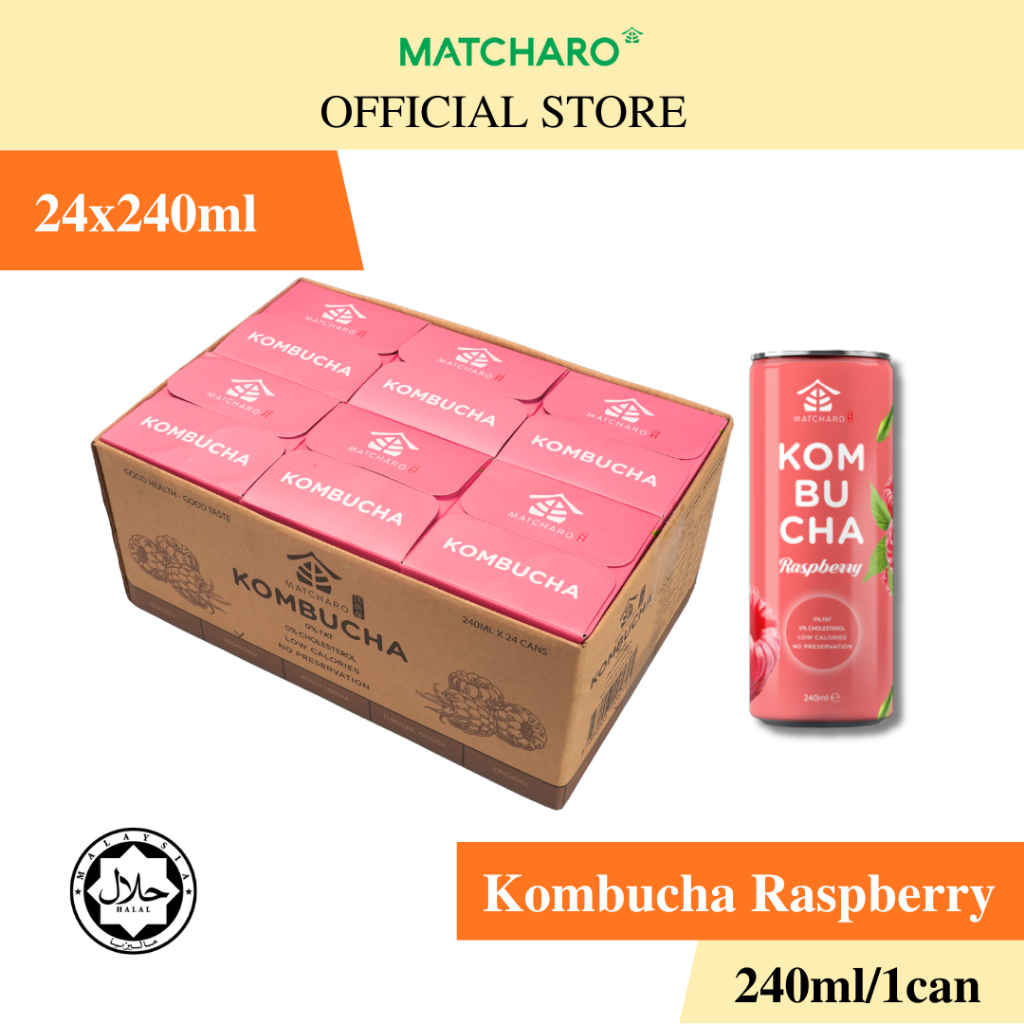 [HALAL] MATCHARO Kombucha Raspberry (240ml x 24) | Shopee Malaysia
