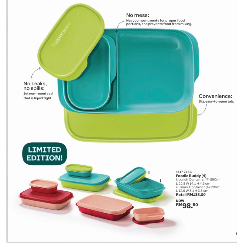 Tupperware Foodie Buddy Full Set 8pcs | Shopee Malaysia
