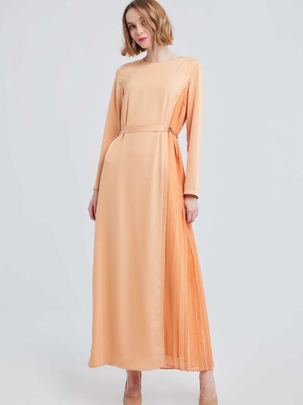 nichii Side Panel Hidden Pleat Maxi Dress (GLA008-2304RY) | Shopee Malaysia