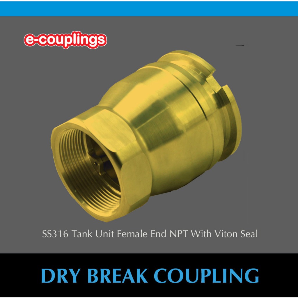 Brass Dry Break Coupling - SS316 Tank Unit Female End NPT with Viton ...