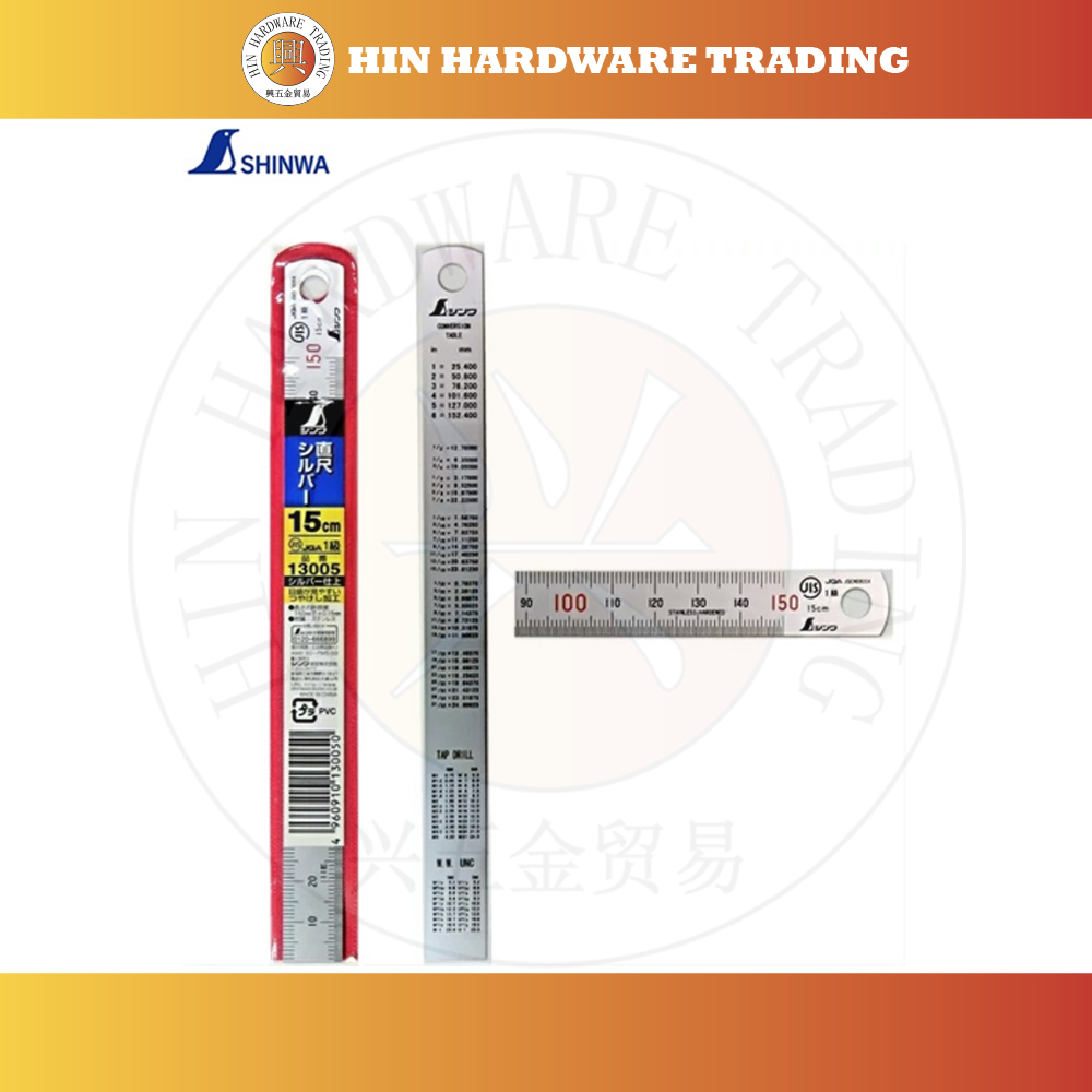 Shinwa Stainless Steel Ruler Hard Chrome Finish JIS Grade 1 | Shopee Malaysia