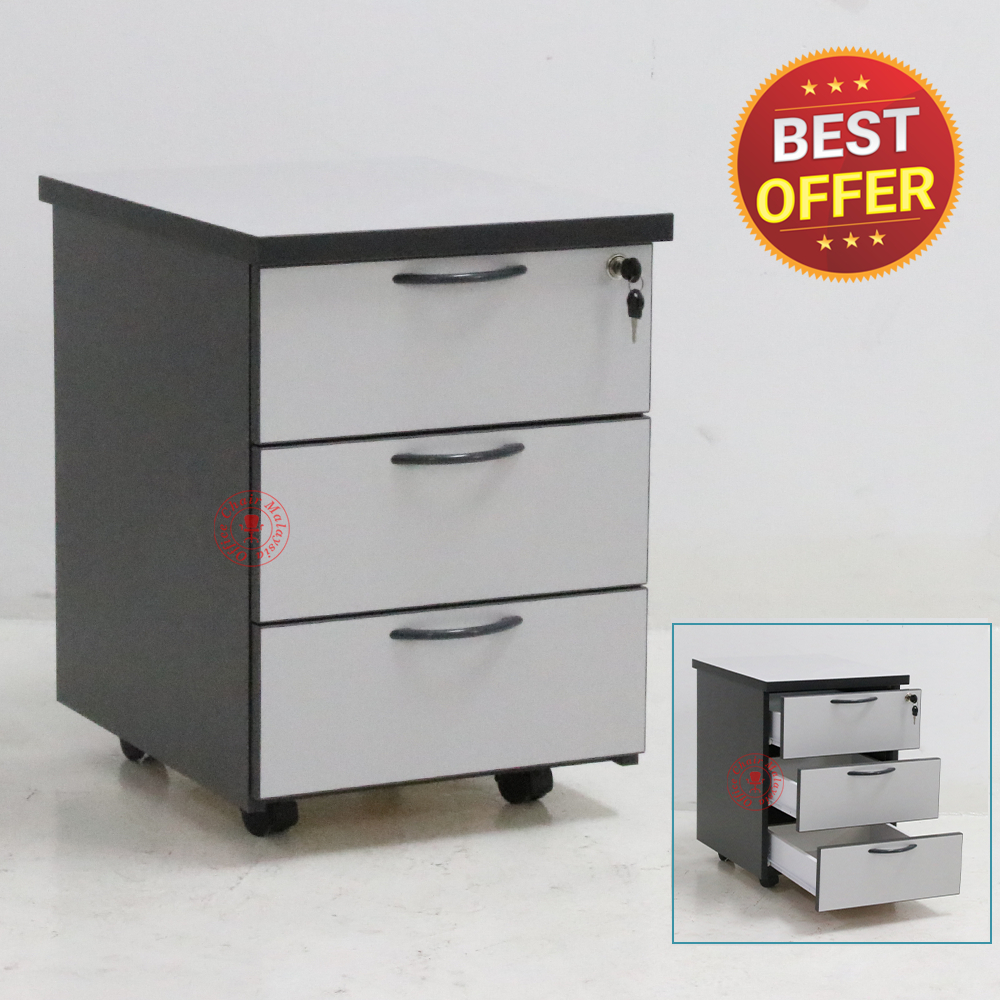 Mobile Pedestal 3 Drawers with Lock / Office Cabinet / Side Drawer ...