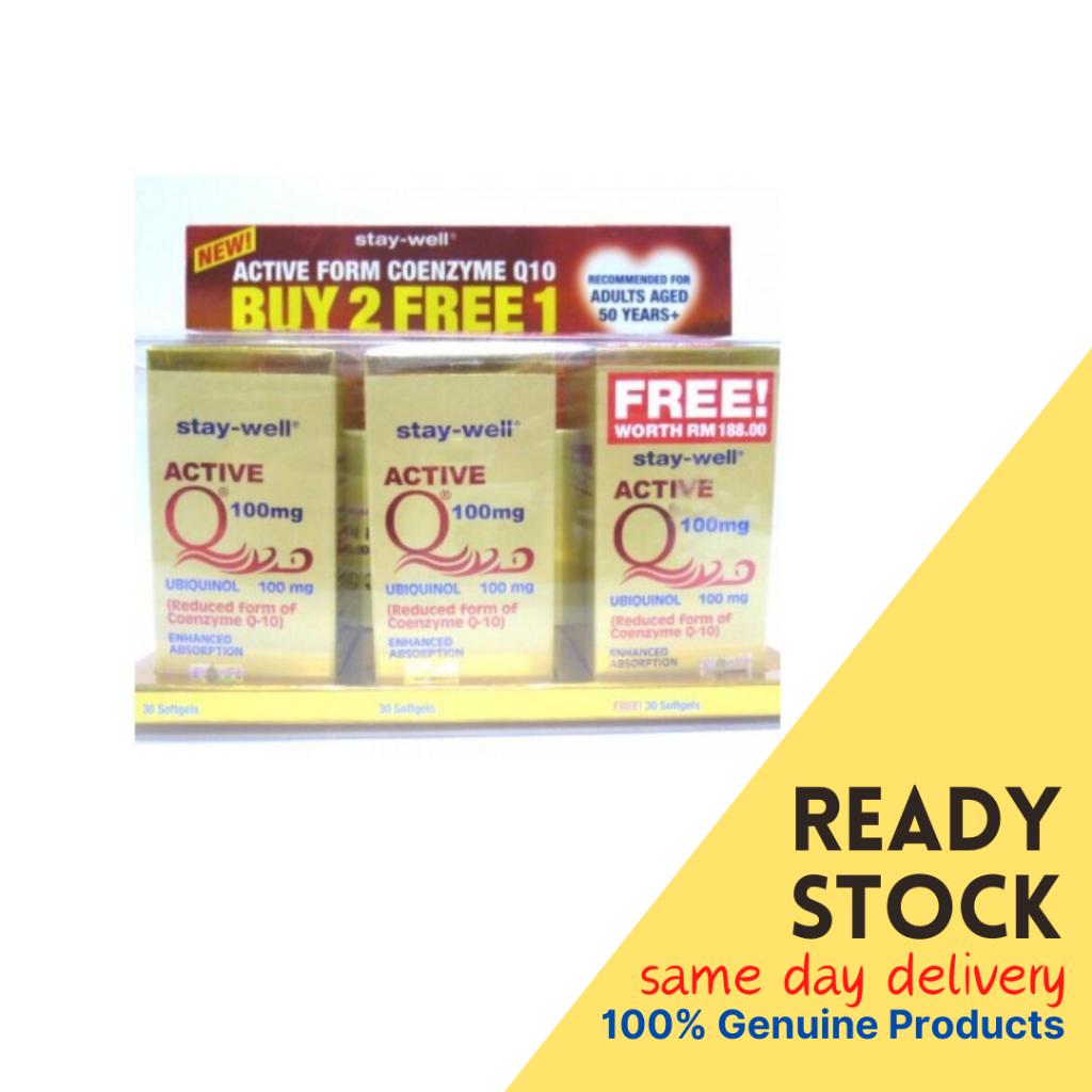 Stay-well ACTIVE-Q 100MG 30's / 2x30's+30's(FREE) | Shopee Malaysia