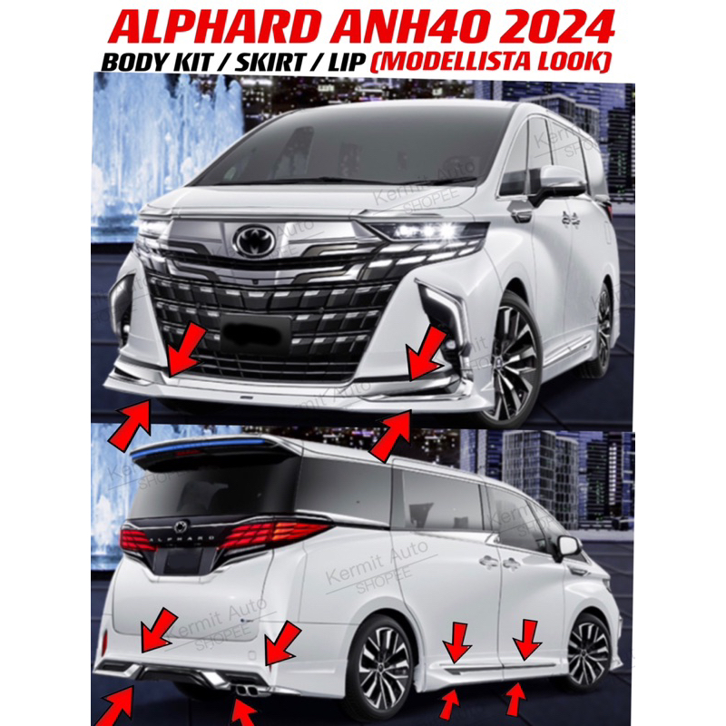 TOYOTA ALPHARD ANH40 2023-2024 BODYKIT SET / SKIRT LIP DOOR PANEL ...