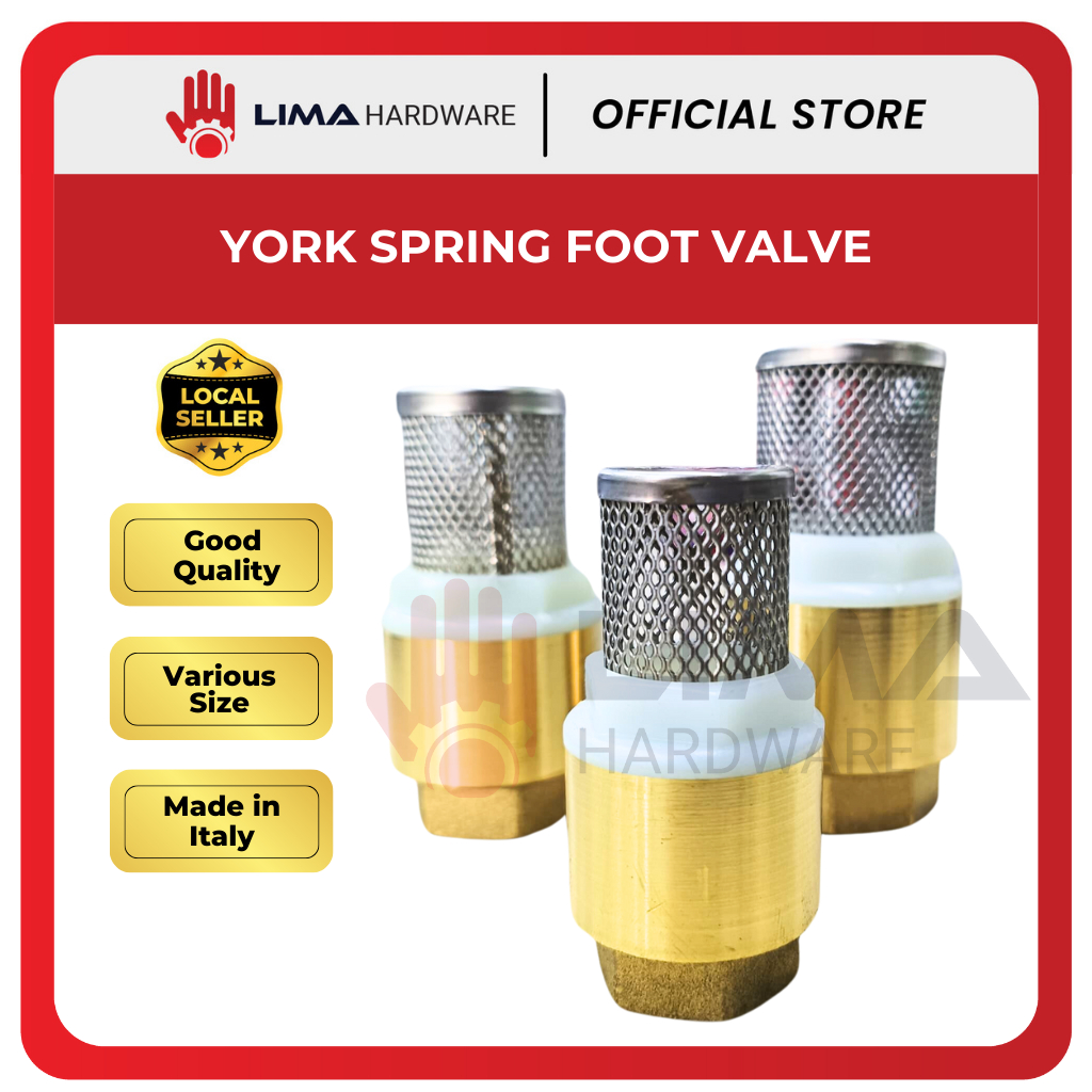 YORK SPRING FOOT VALVE - 1/2" | 3/4" | 1" (15MM / 20MM / 25MM MADE IN ...