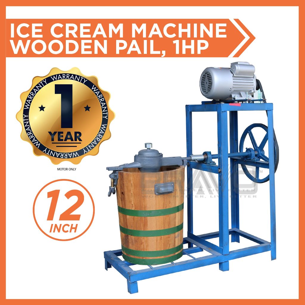 Bravo Ice Cream Machine With Wooden Pail Homemade Mesin Colek Aiskrim ...