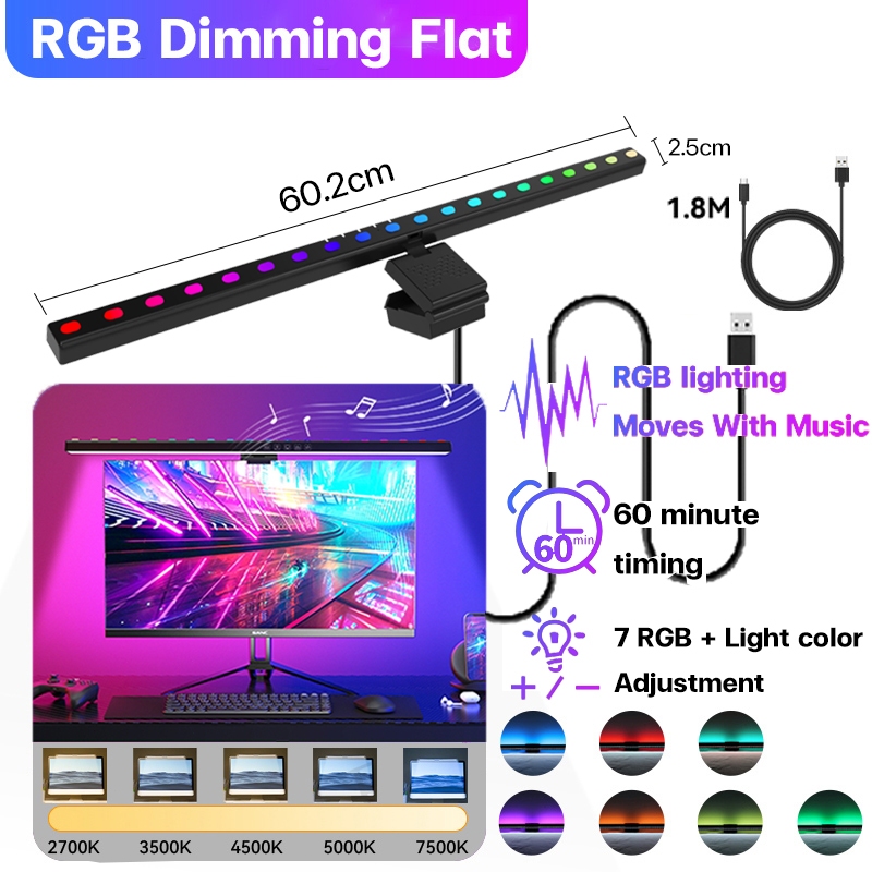 Monitor Light Bar Dimmable Remote Computer Screen Hanging Lights USB ...