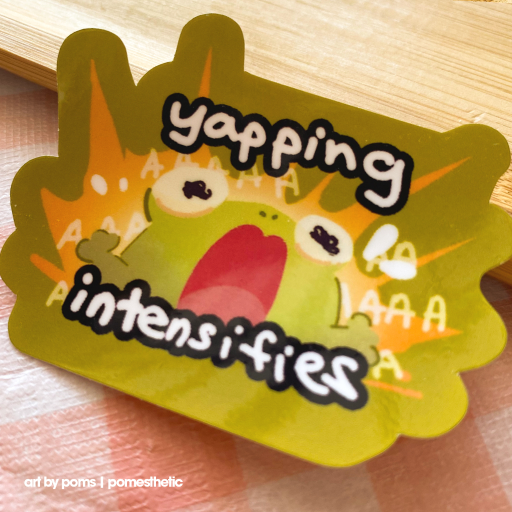 (Original) Yapping Intensifies Frog Die cut Sticker - poms | Shopee ...