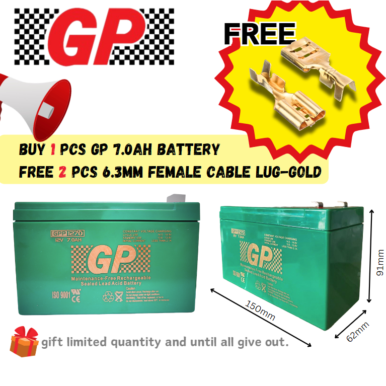 GP Bateri 12V 7AH Sesuai Untuk Pintu Automatik | GP 12V 7AH ...