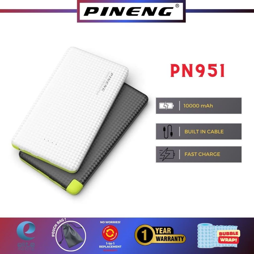 Pineng PN 951 (10000mAh) Powerbank Ultra Slim Design, Lithium Polymer ...