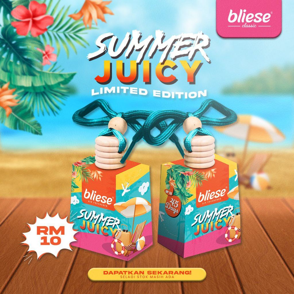 Limited Edition Bliese Summer Juicy Pewangi Kereta Edisi Terhad Wooden ...