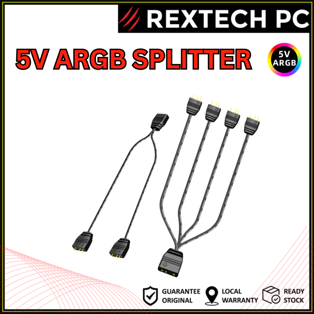 5V 3pin Motherboard RGB ARGB Splitter Extension Cable for Motherboard ...