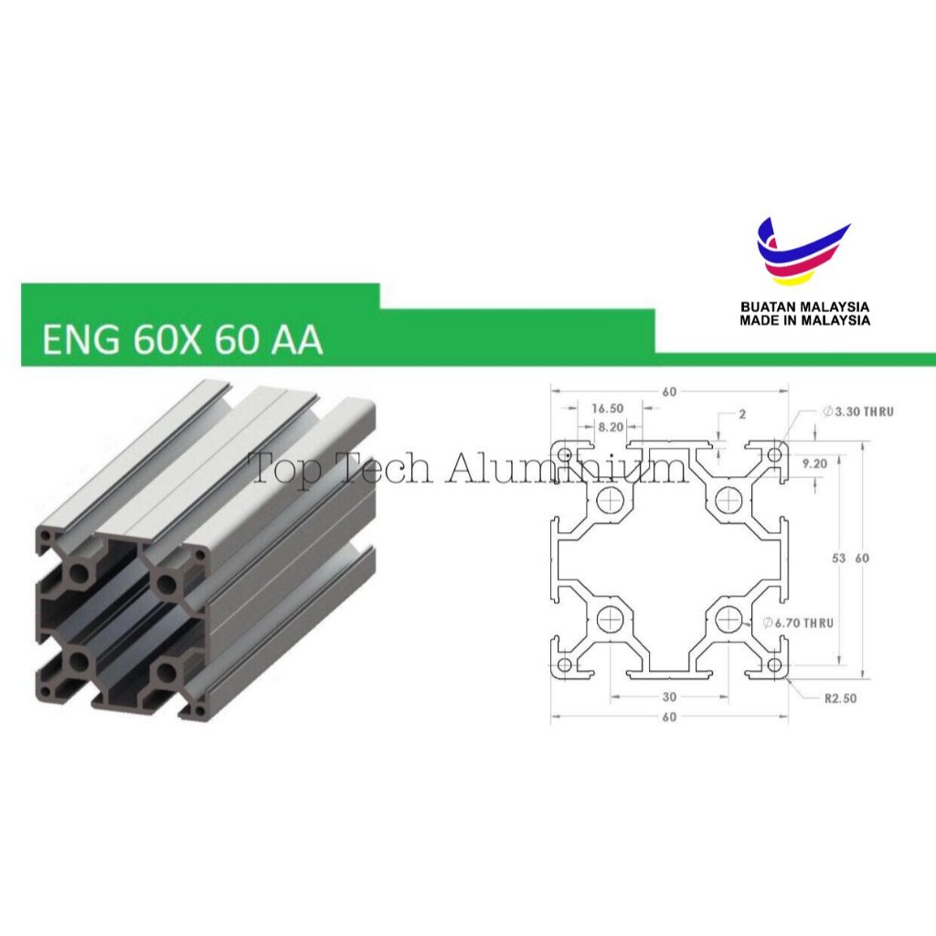 [Ready Stock/Heavy-duty] Aluminium profile 6060 A 6060 AA 20cm/40cm ...