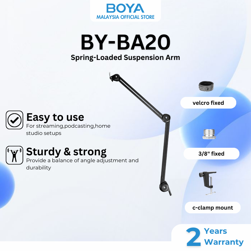 BOYA BY-BA20 Spring-Loaded Microphone Suspension Boom Arm | Shopee Malaysia