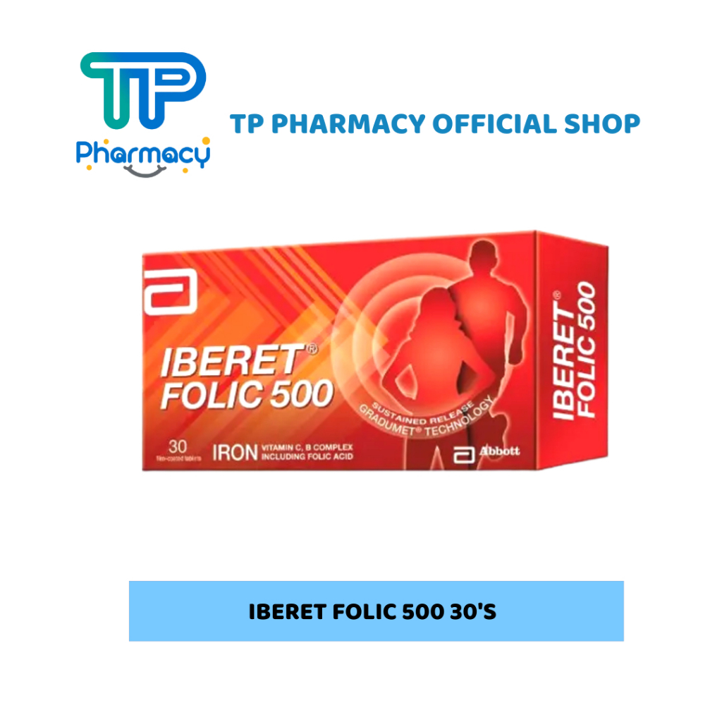 ABBOTT IBERET FOLIC 500 TAB 30'S 💥🥰 (recommended for anemia due to iron ...