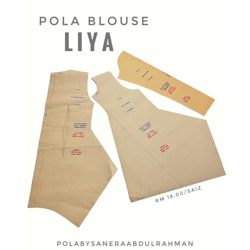 [ DEWASA ] POLA BLOUSE LIYA | Shopee Malaysia