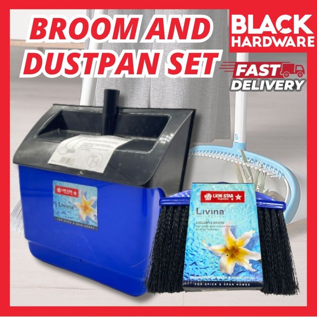 Black Hardware Broom And Dustpan Set Penyapu Dan Penyodok Cleaning ...
