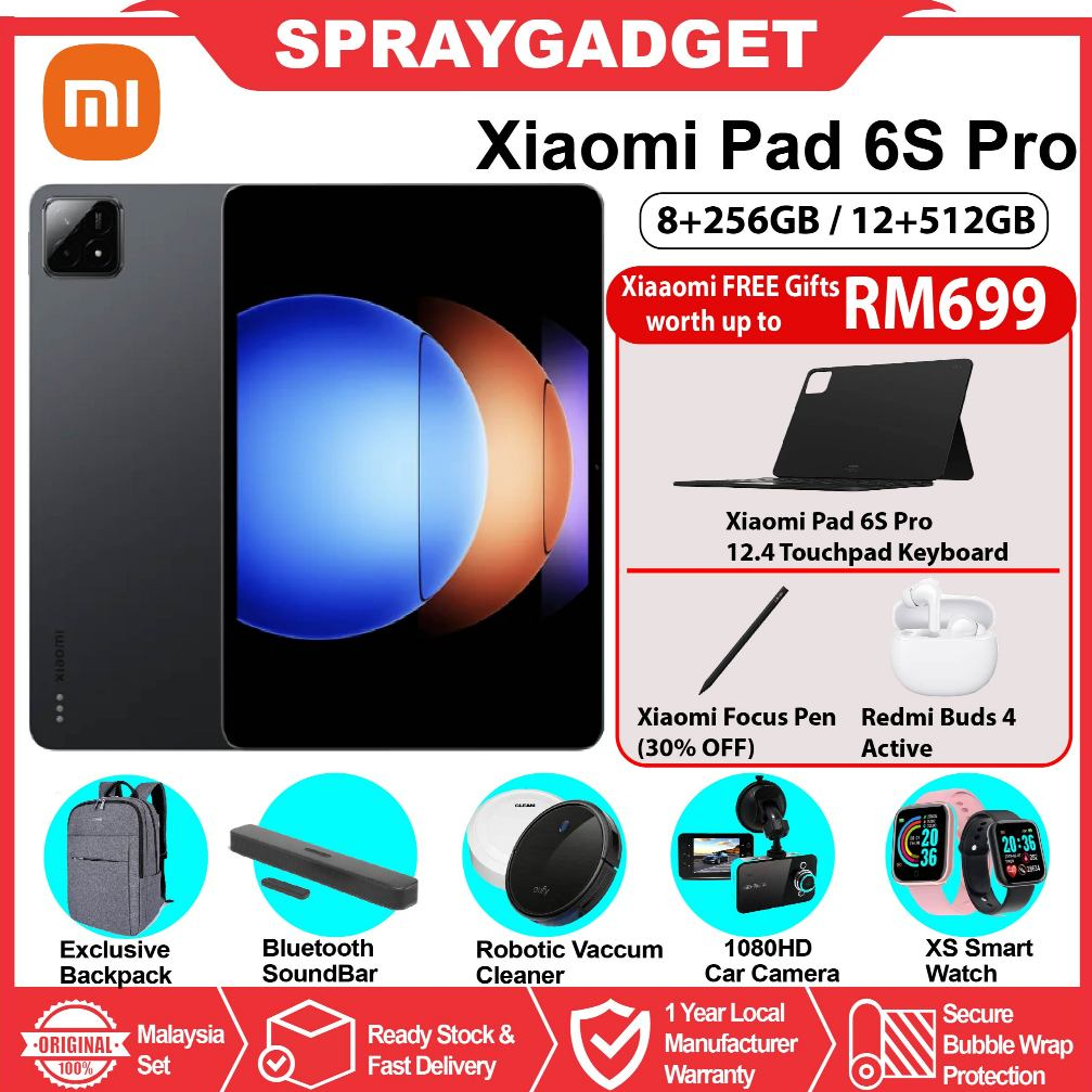 Xiaomi Pad 6S Pro (8+256GB / 12+512GB) 12.4" 144HZ Display,120W Xiaomi Hypercharge, SD 8 Gen 2🎁 ...