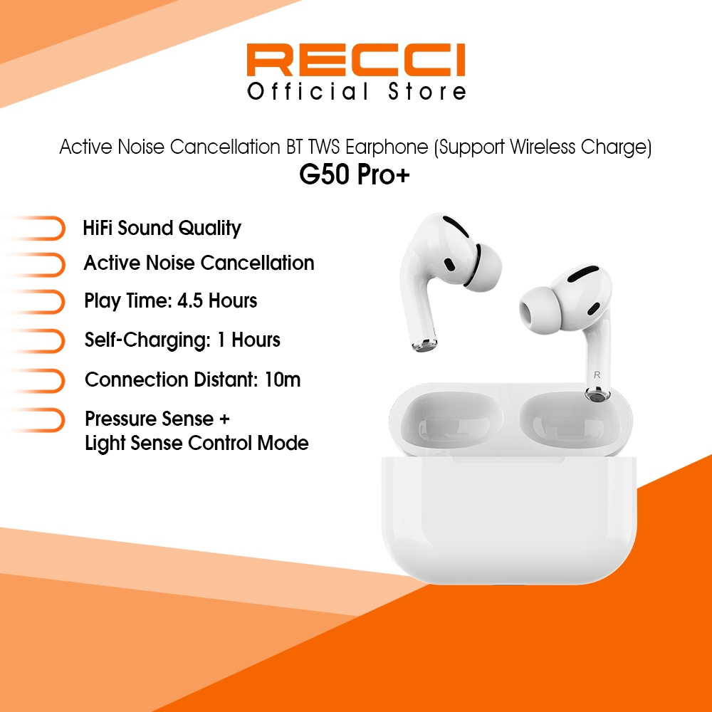 RECCI Active Noise Cancellation Bluetooth True Wireless Stereo Earphone ...